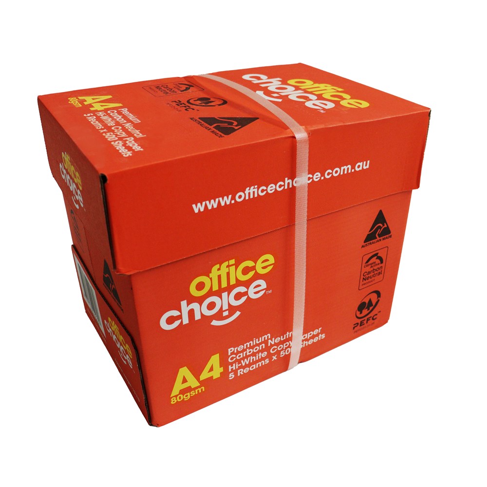 Paper - OFFICE CHOICE A4 BOX 5 REAMS COPY PAPER CARBON NEUTRAL PREMIUM ...