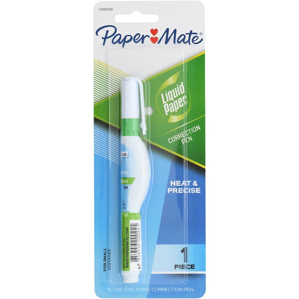 Correction - PAPERMATE LIQUID PAPER Correction Pen Fine Point Blister ...