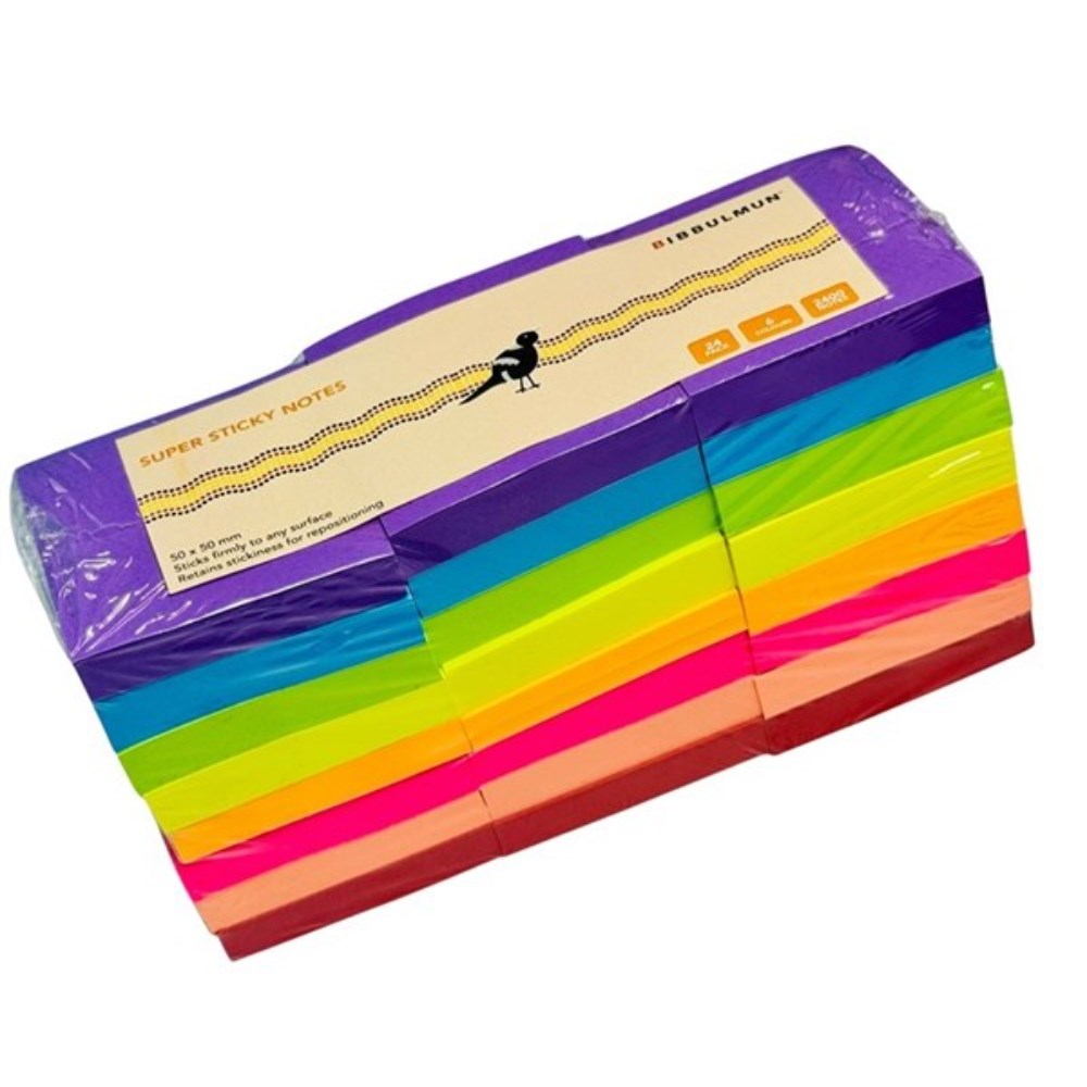 Notes & Flags - Bibbulmun Super Sticky Notes 50 x 50mm Assorted Pack Of ...